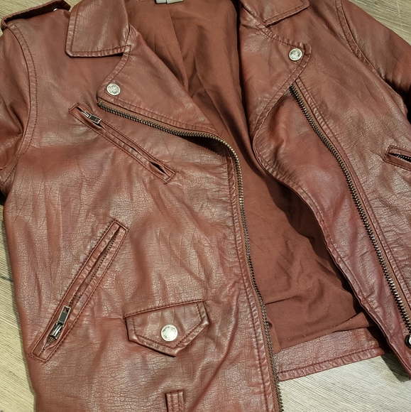 Divided | Jackets & Coats | Rust Red Leather Jacket | Poshmark